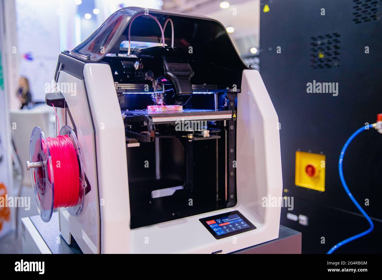 Auto Robot Modern 3D plastic printer printing figure Stock Photo - Alamy