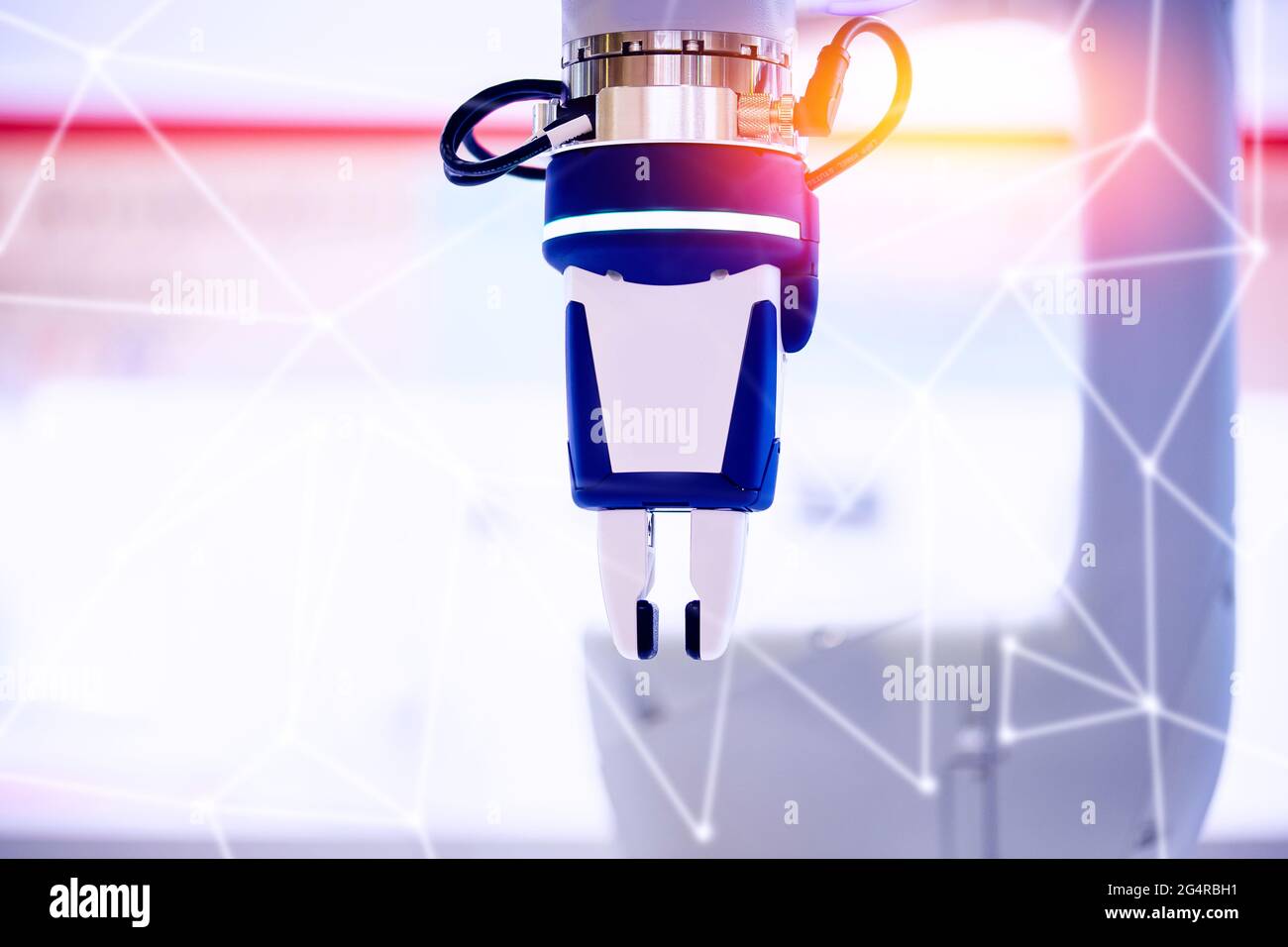 Automatic machine robot arm tool in manufacture factory. Concept smart ...