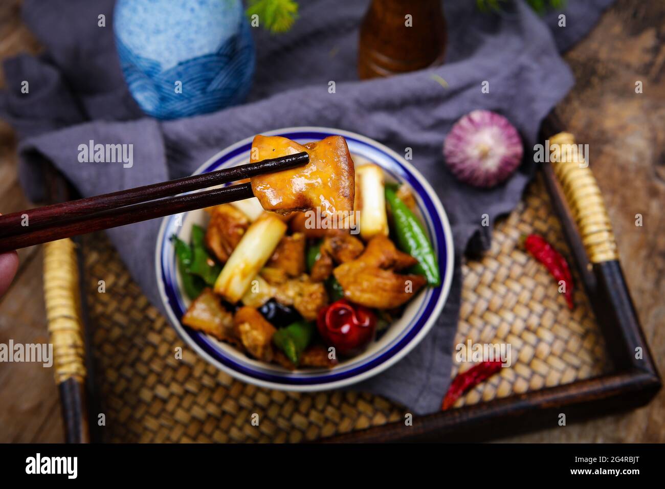Fried fatty intestine Stock Photo - Alamy
