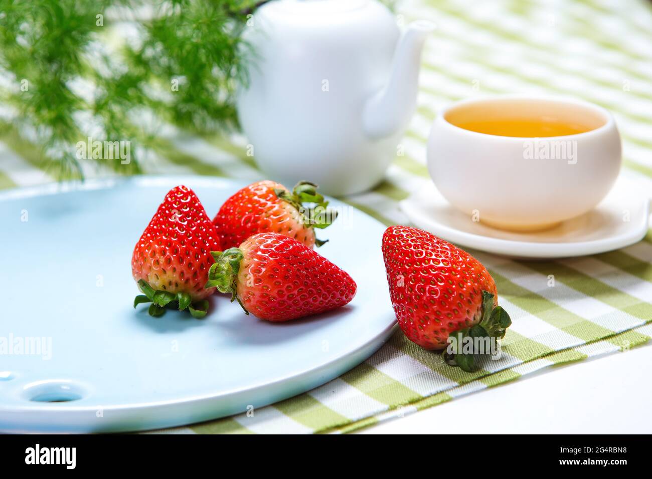 Strawberry delicious afternoon tea Stock Photo - Alamy