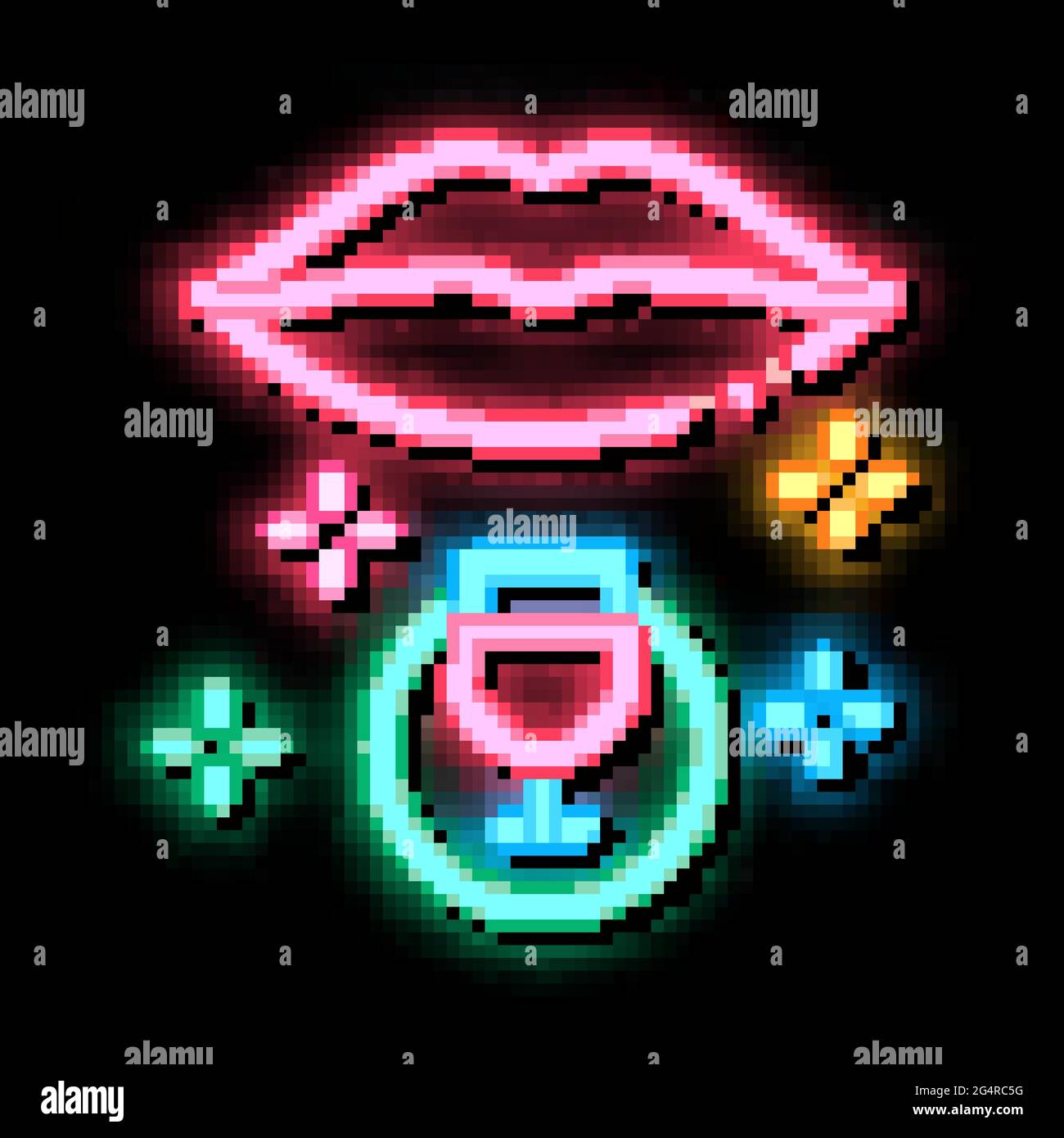 drinking wine neon glow icon illustration Stock Vector Image & Art - Alamy