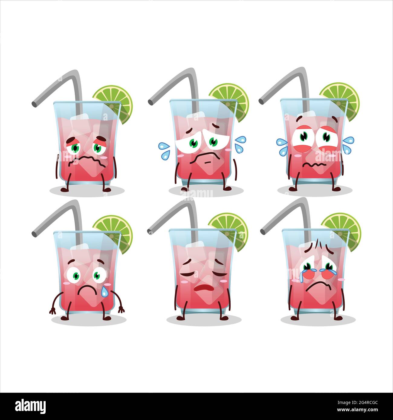 Hawaiian sea breeze cartoon character with sad expression. Vector ...