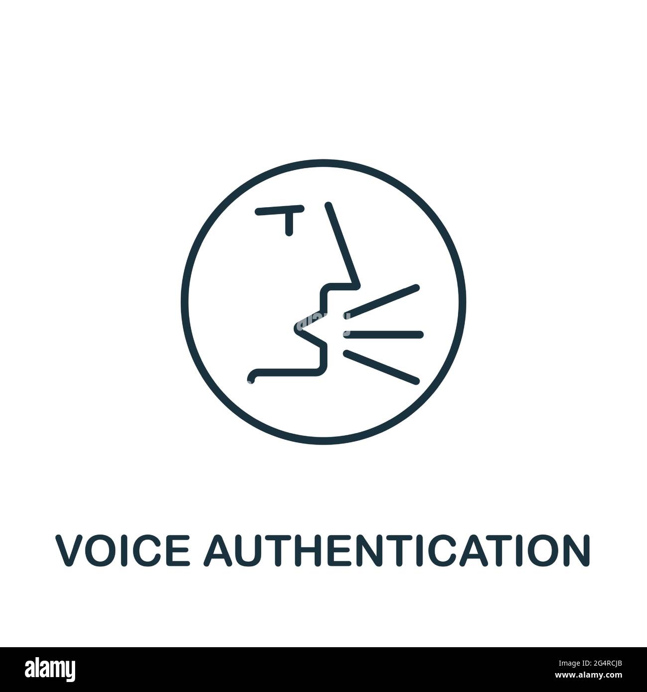 Voice Autetication icon from authentication collection. Simple line element Voice Autetication ...