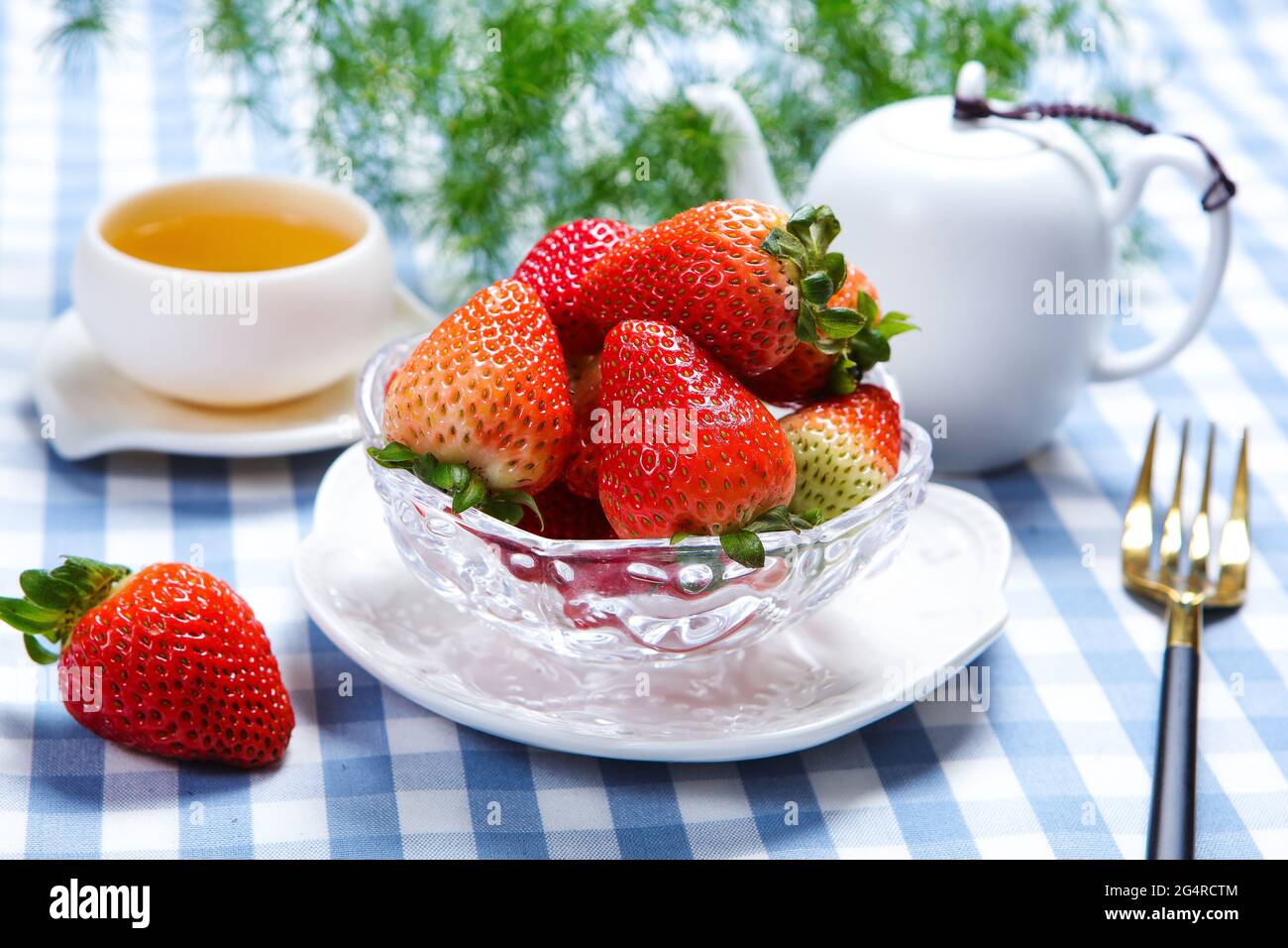 Strawberry delicious afternoon tea Stock Photo - Alamy