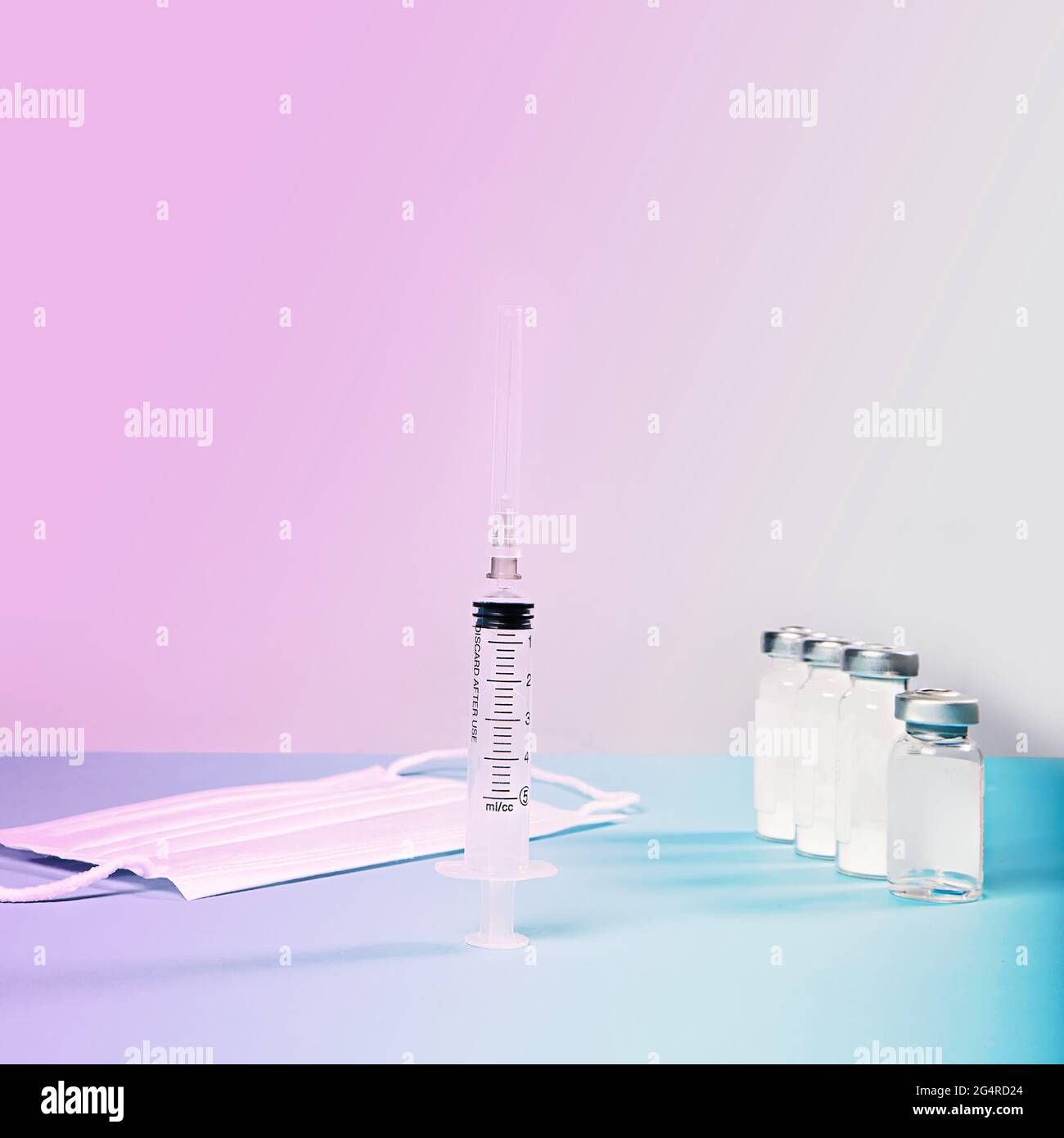 Vaccine and Healthcare Medical concept. Vaccines and syringes white and ...