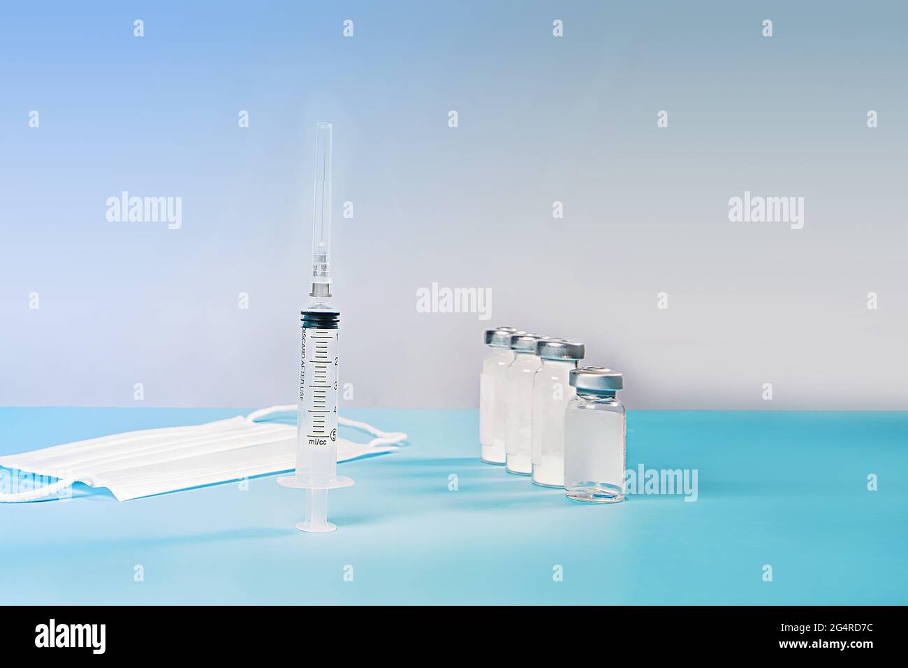 Vaccine and Healthcare Medical concept. Vaccines and syringes white and ...