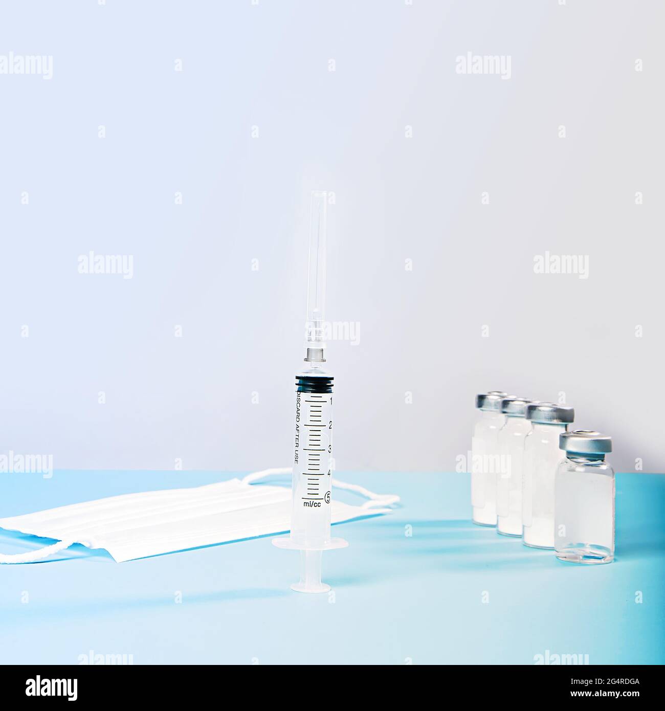 Vaccine and Healthcare Medical concept. Vaccines and syringes white and ...