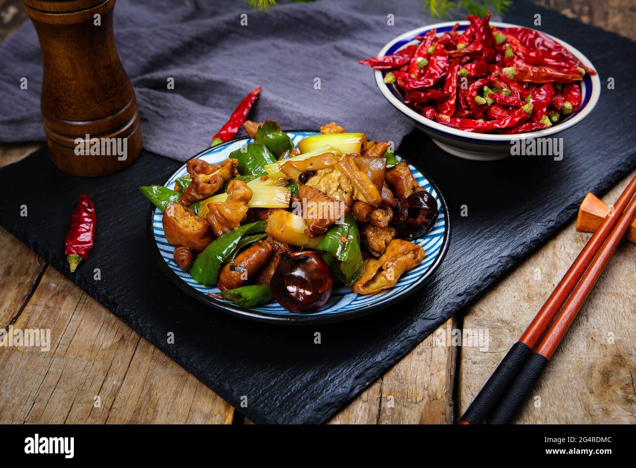 Fried fatty intestine Stock Photo - Alamy