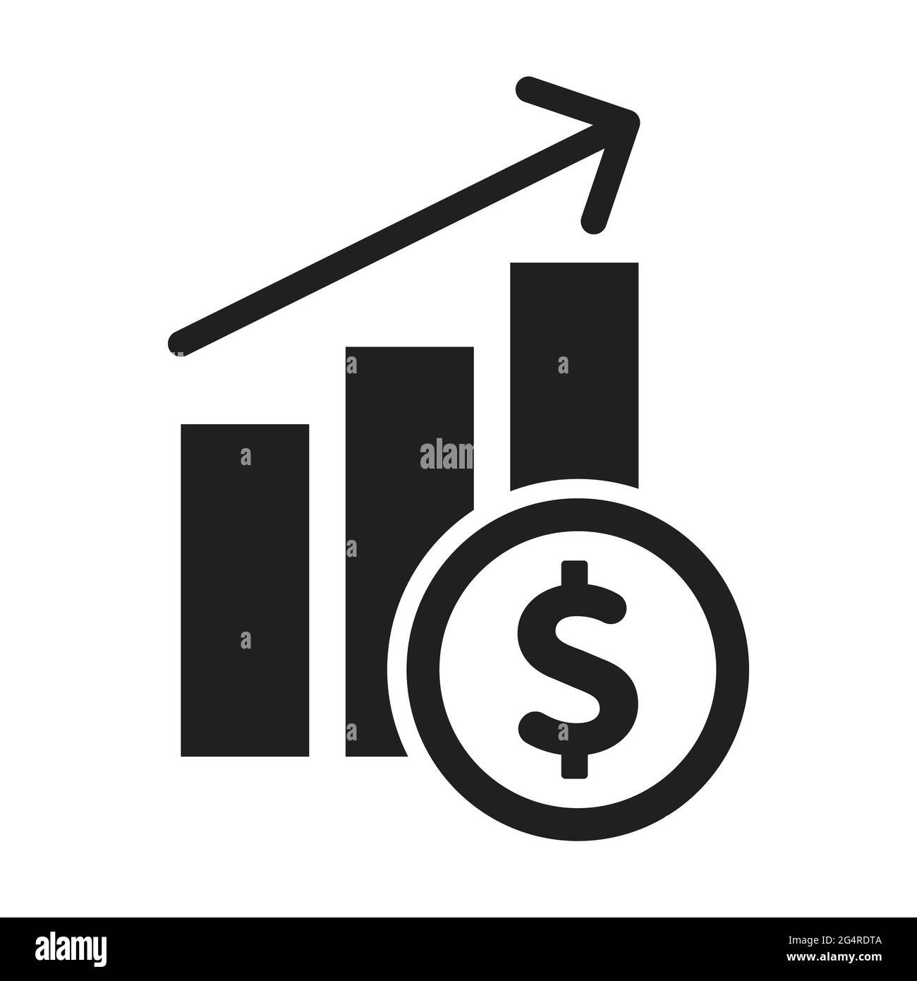 Income graph vector icon financial stack symbol for graphic design ...