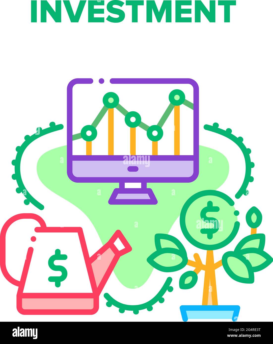 Investment Money Vector Concept Color Illustration Stock Vector Image ...