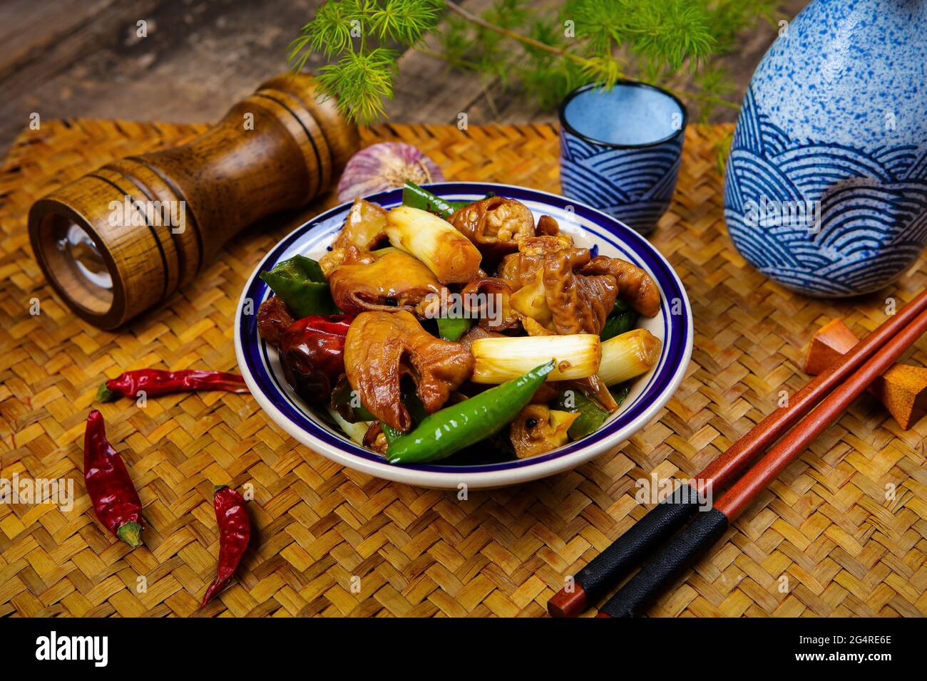 Fried fatty intestine Stock Photo - Alamy