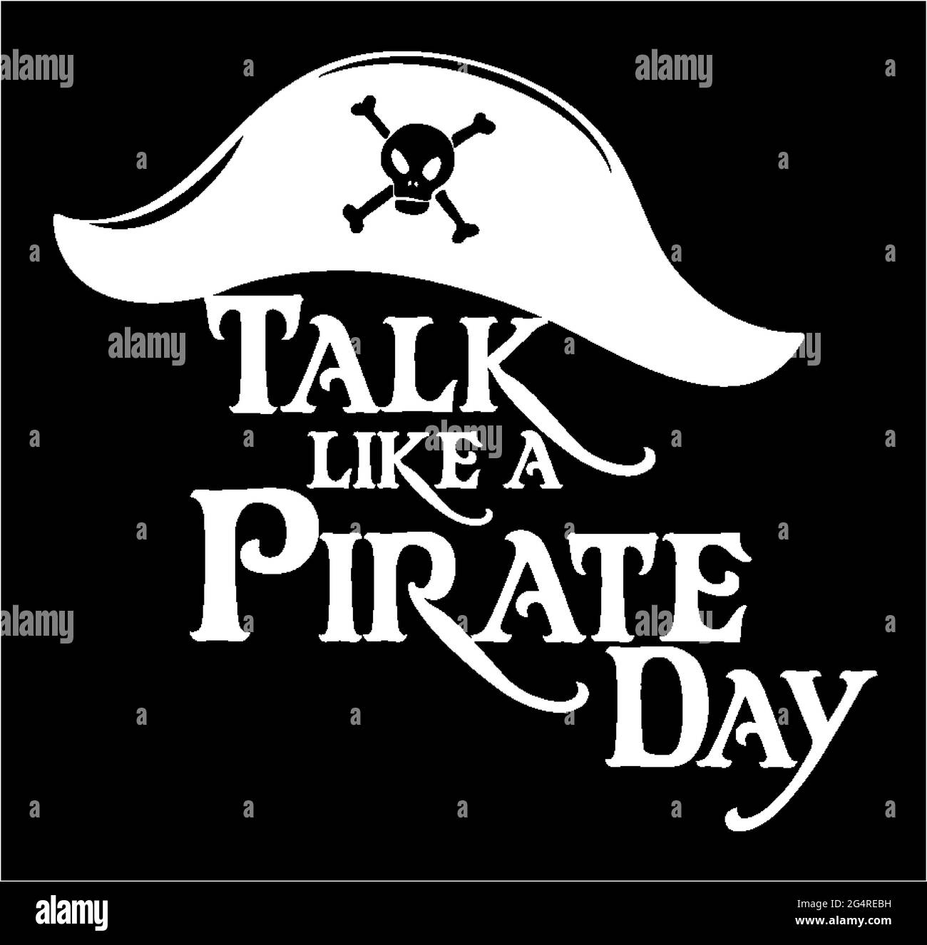Talk Like A Pirate Day logo with a pirate hat on white background ...