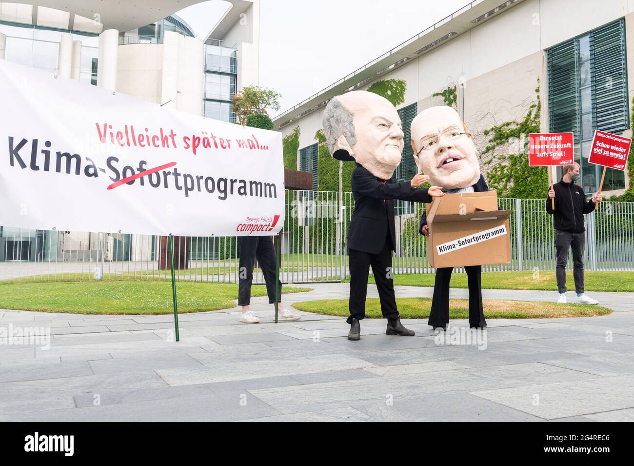 Berlin, Germany, 23 June 2021. Protester protest for the climate before ...