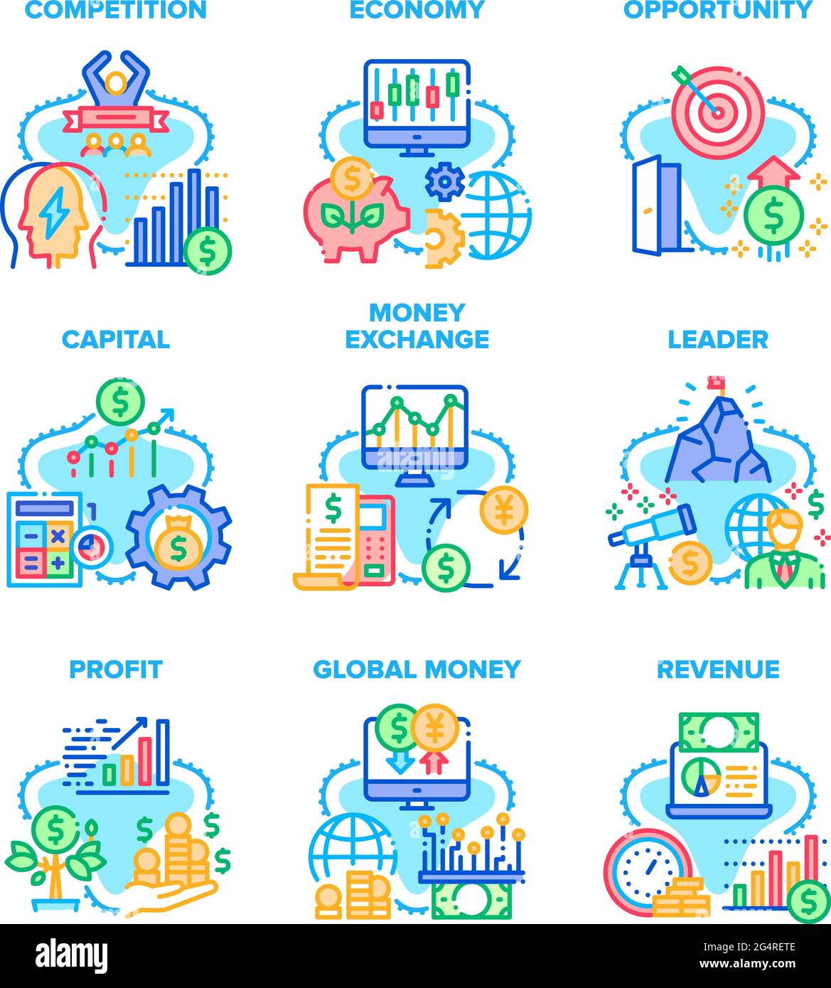 Finance Capital Set Icons Vector Illustrations Stock Vector Image & Art ...