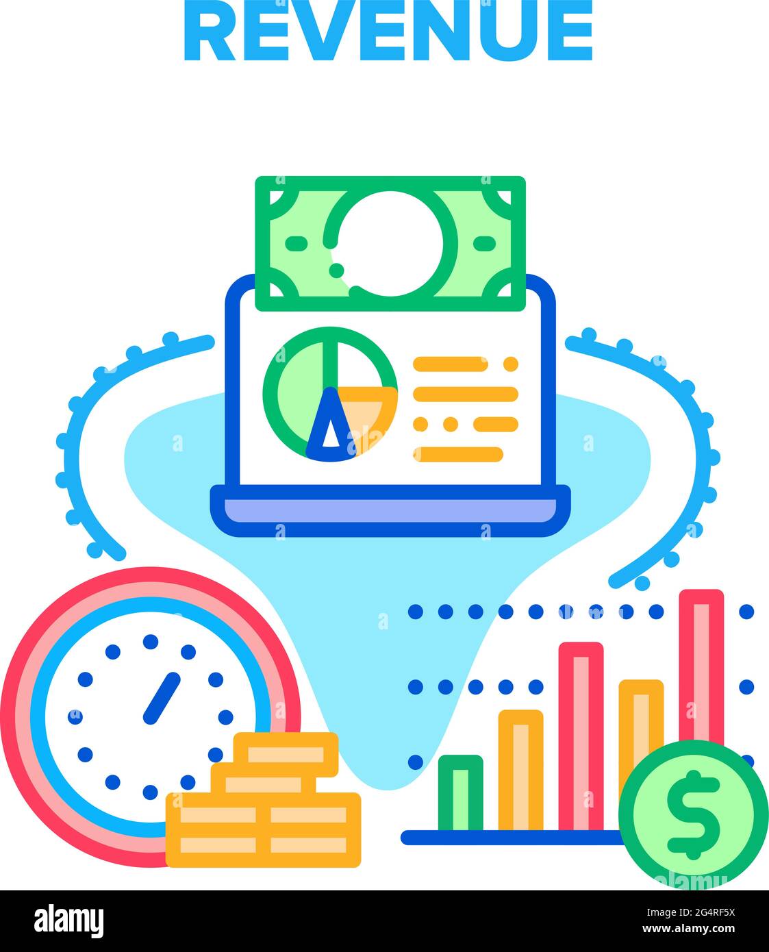 Revenue Finance Vector Concept Color Illustration Stock Vector Image ...