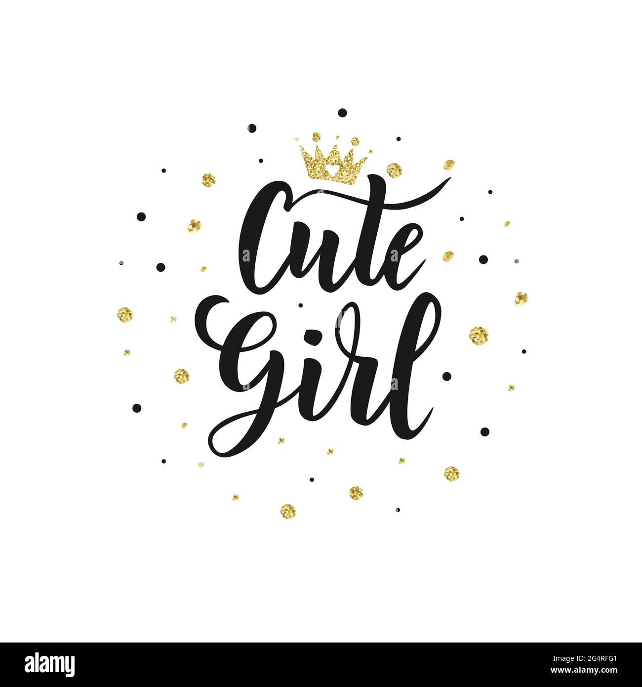 Cute Girl hand lettering for clothes. Kids badge tag icon. Great for ...