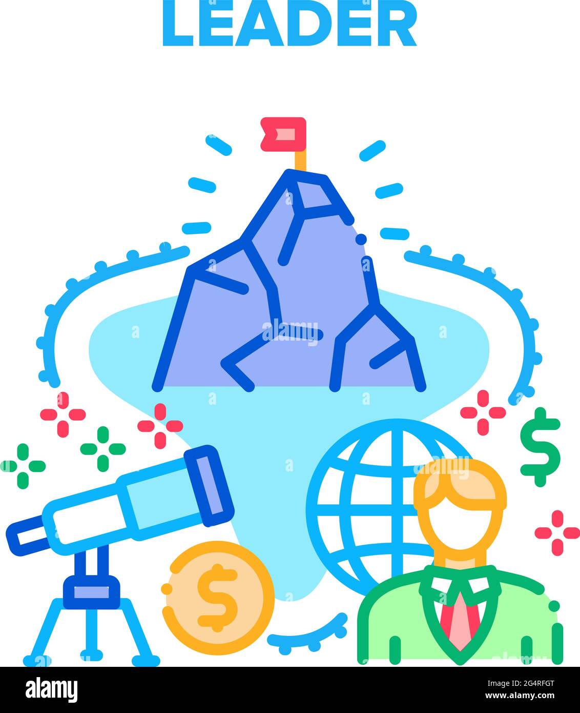 Leader Finance Vector Concept Color Illustration Stock Vector Image ...