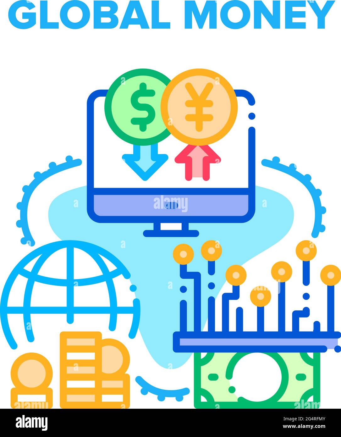 Global Money Vector Concept Color Illustration Stock Vector Image & Art ...