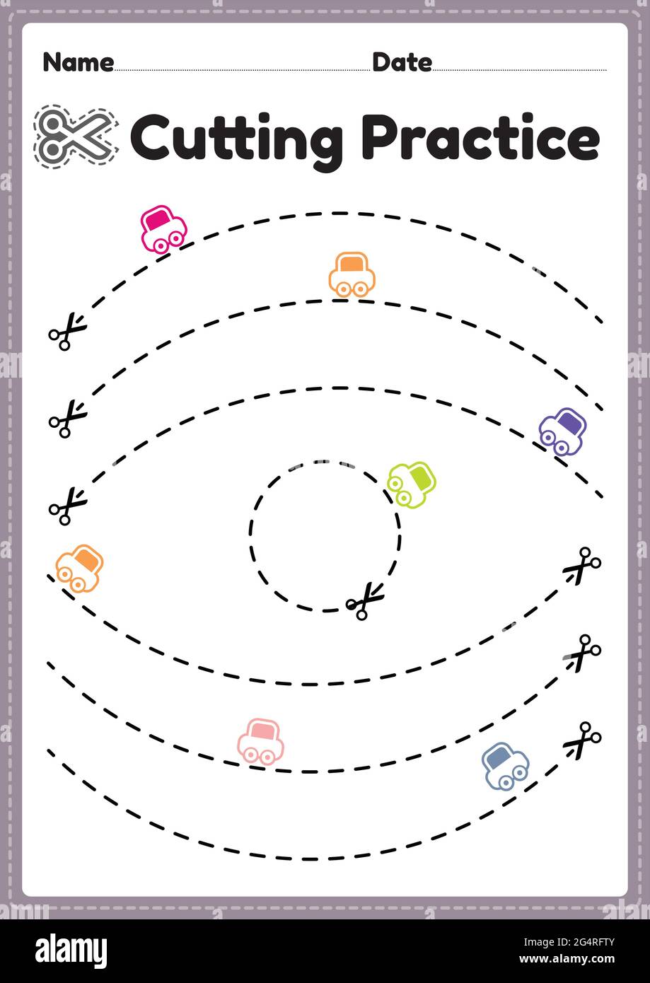 Cutting printable for preschoolers to cut the paper with scissors to ...