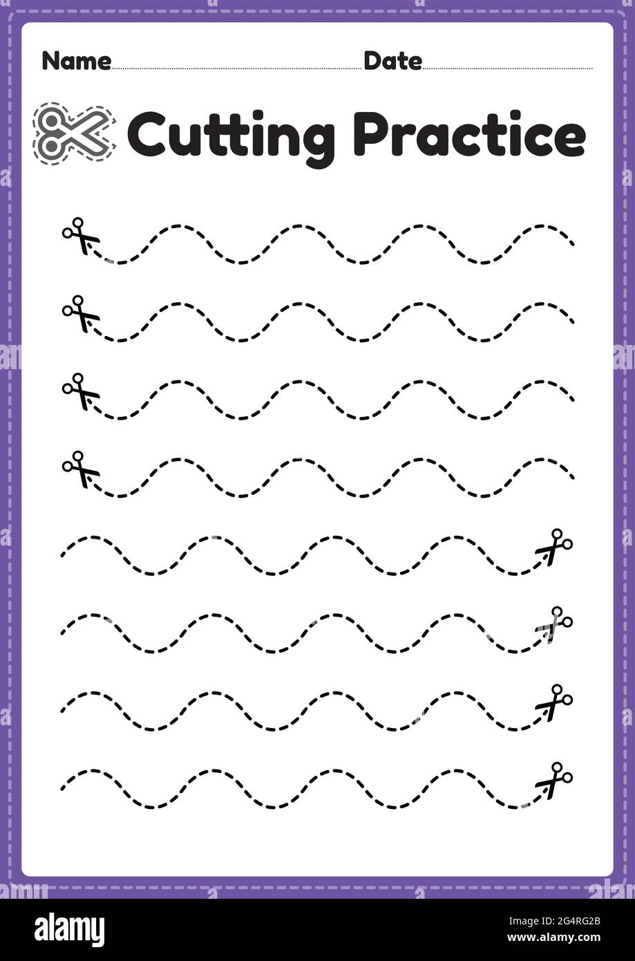 Scissors activities for toddlers kids to cut the paper to improve motor ...