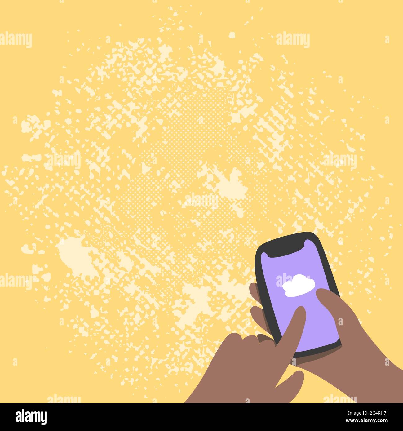 Hand touching cloud Stock Vector Images - Alamy