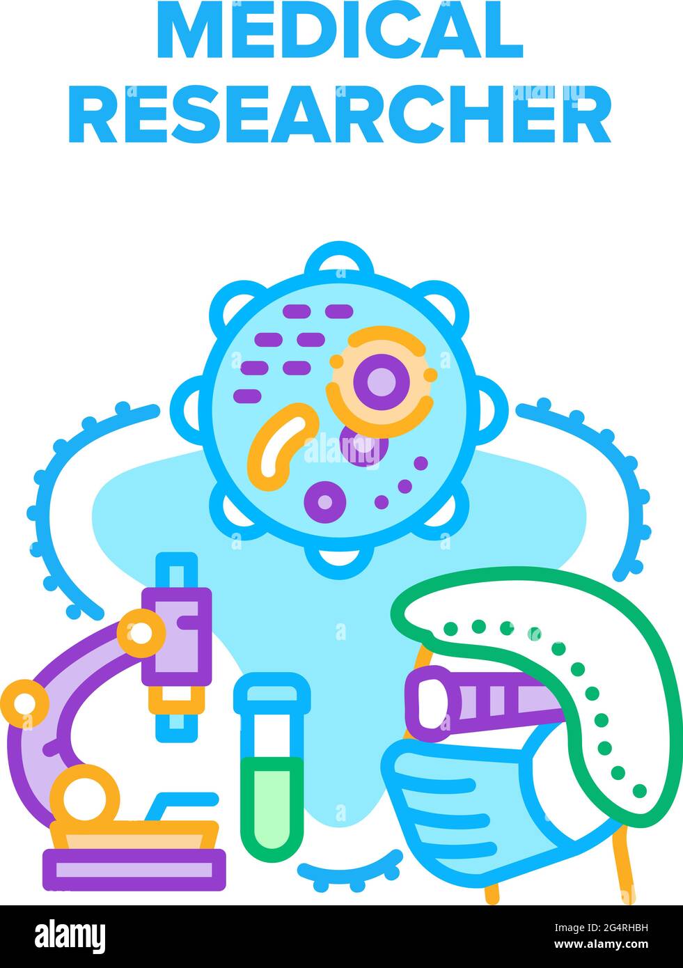 Medical Researcher Scientist Vector Concept Color Stock Vector Image ...