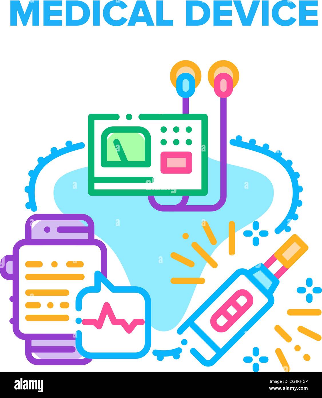 Medical Device Vector Concept Color Illustration Stock Vector Image ...