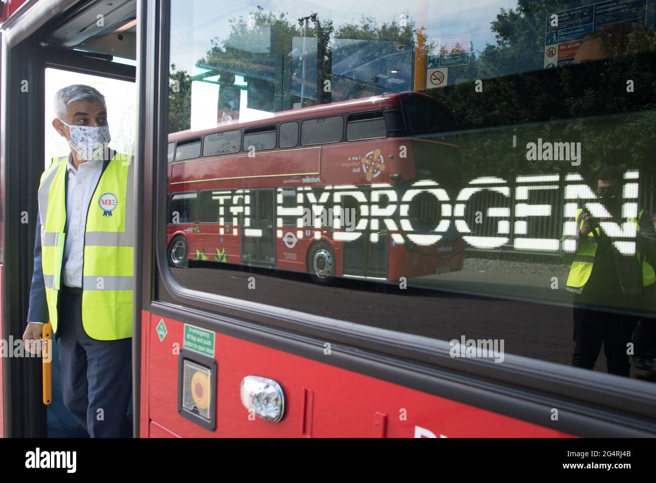 Mayor of London Sadiq Khan visits Perivale Bus Depot, London, for the ...