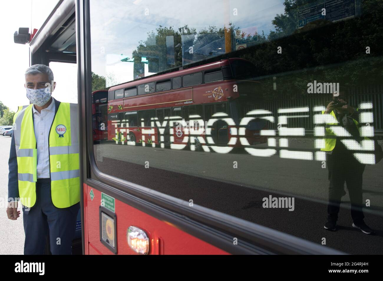 Mayor of London Sadiq Khan visits Perivale Bus Depot, London, for the ...