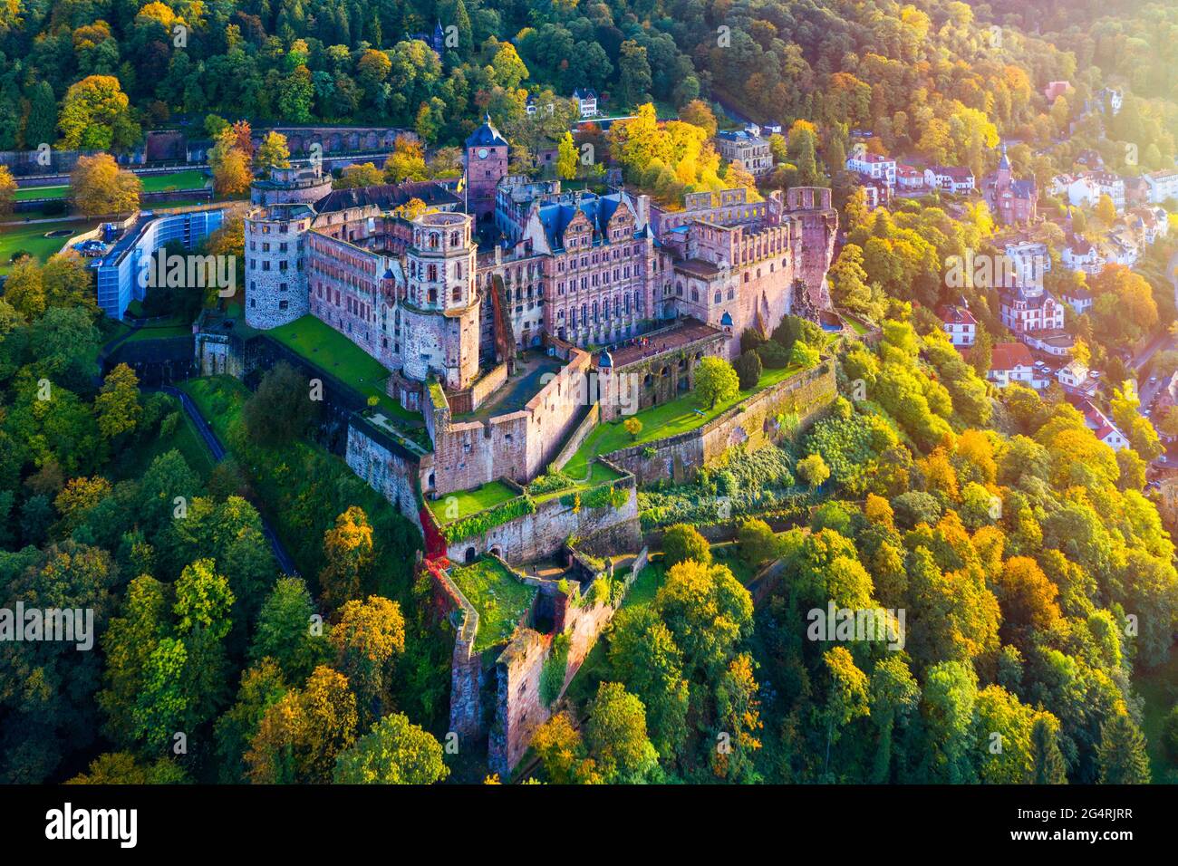 Heidelberg skyline aerial view from above. Heidelberg skyline aerial ...