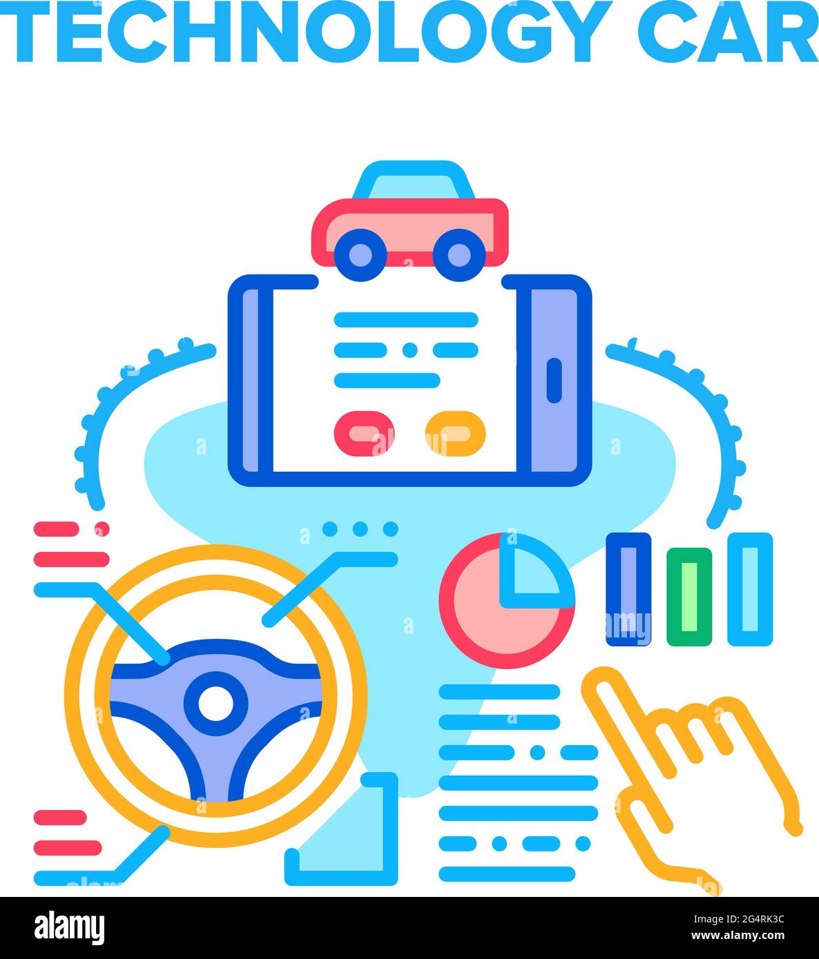 Technology Car Vector Concept Color Illustration Stock Vector Image ...