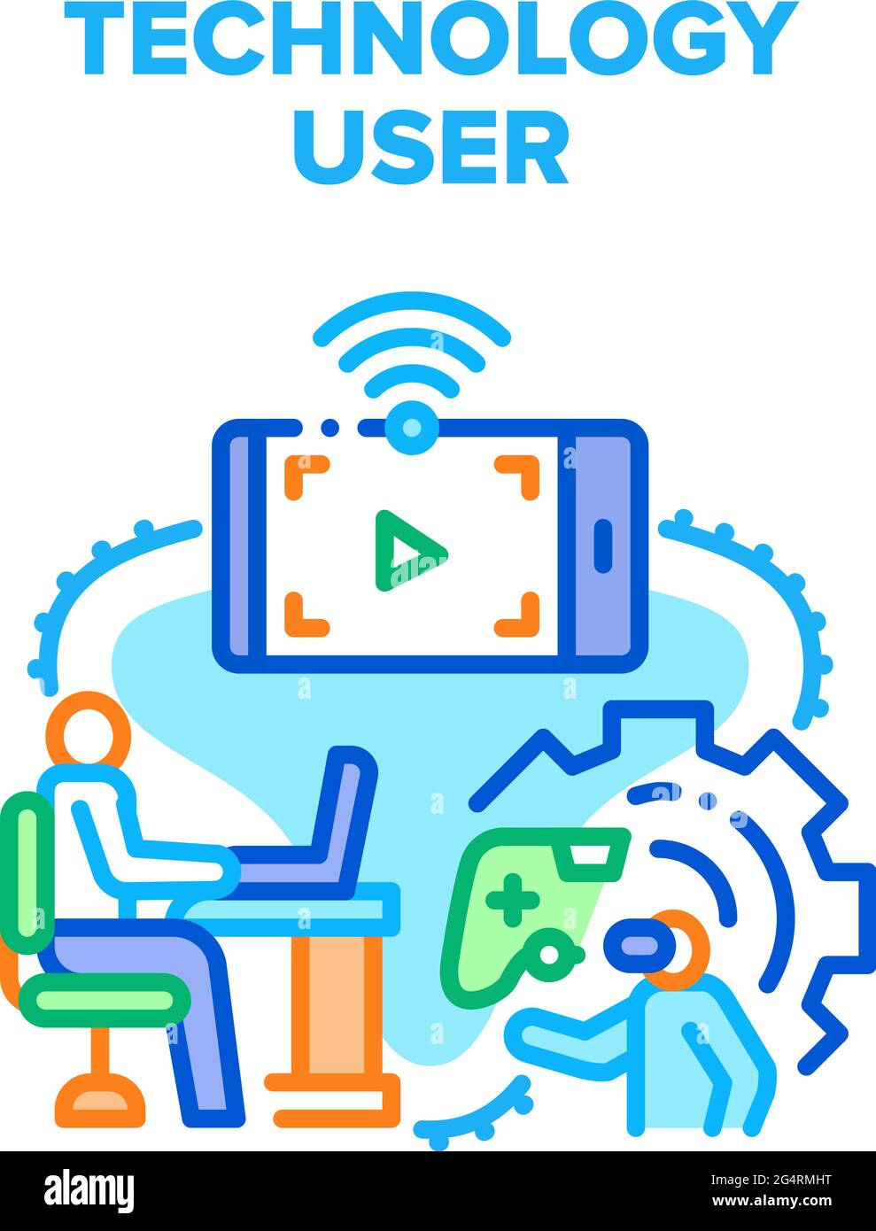 Technology User Vector Concept Color Illustration Stock Vector Image ...