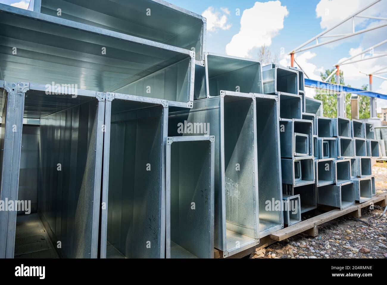 Ventilation pipes are square and rectangular. Steel pipes, parts for ...