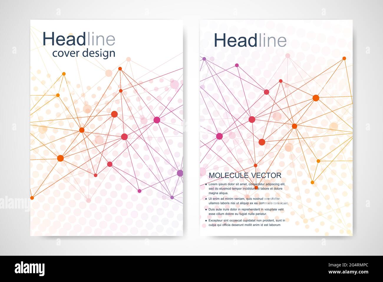Scientific brochure design template. Vector flyer layout, Molecular ...