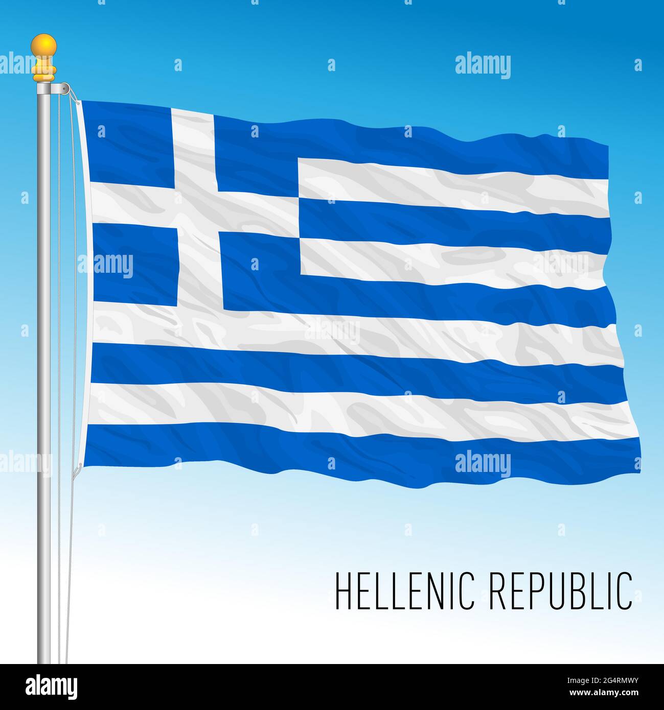 Greece official national flag, European Union, vector illustration ...