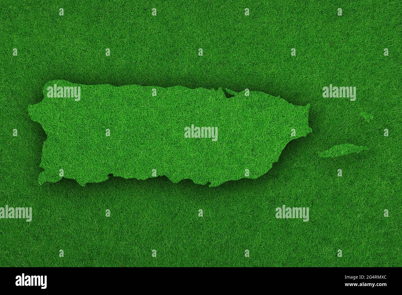 Map of Puerto Rico on green felt Stock Photo - Alamy