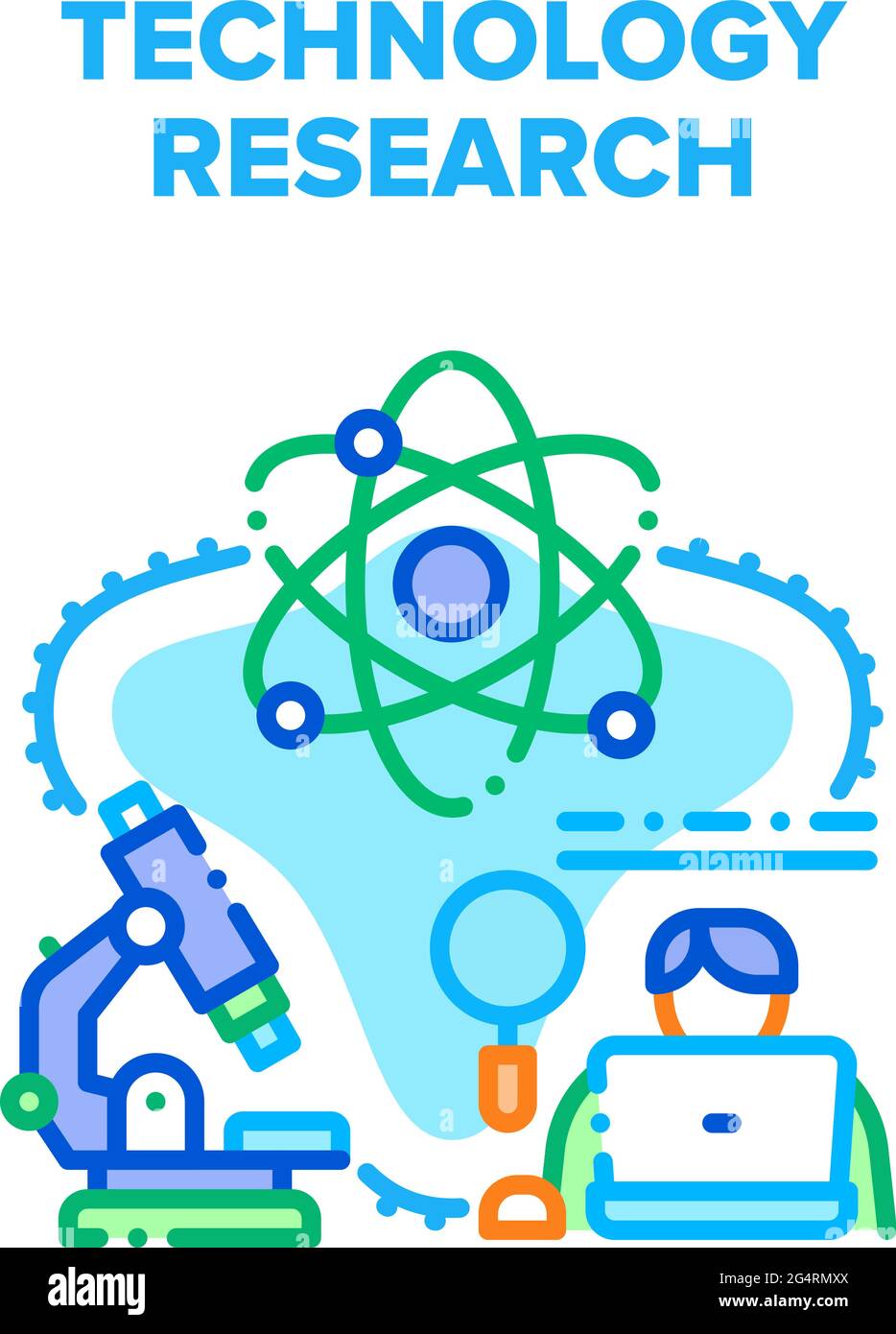 Technology Research Science Vector Concept Color Stock Vector Image ...