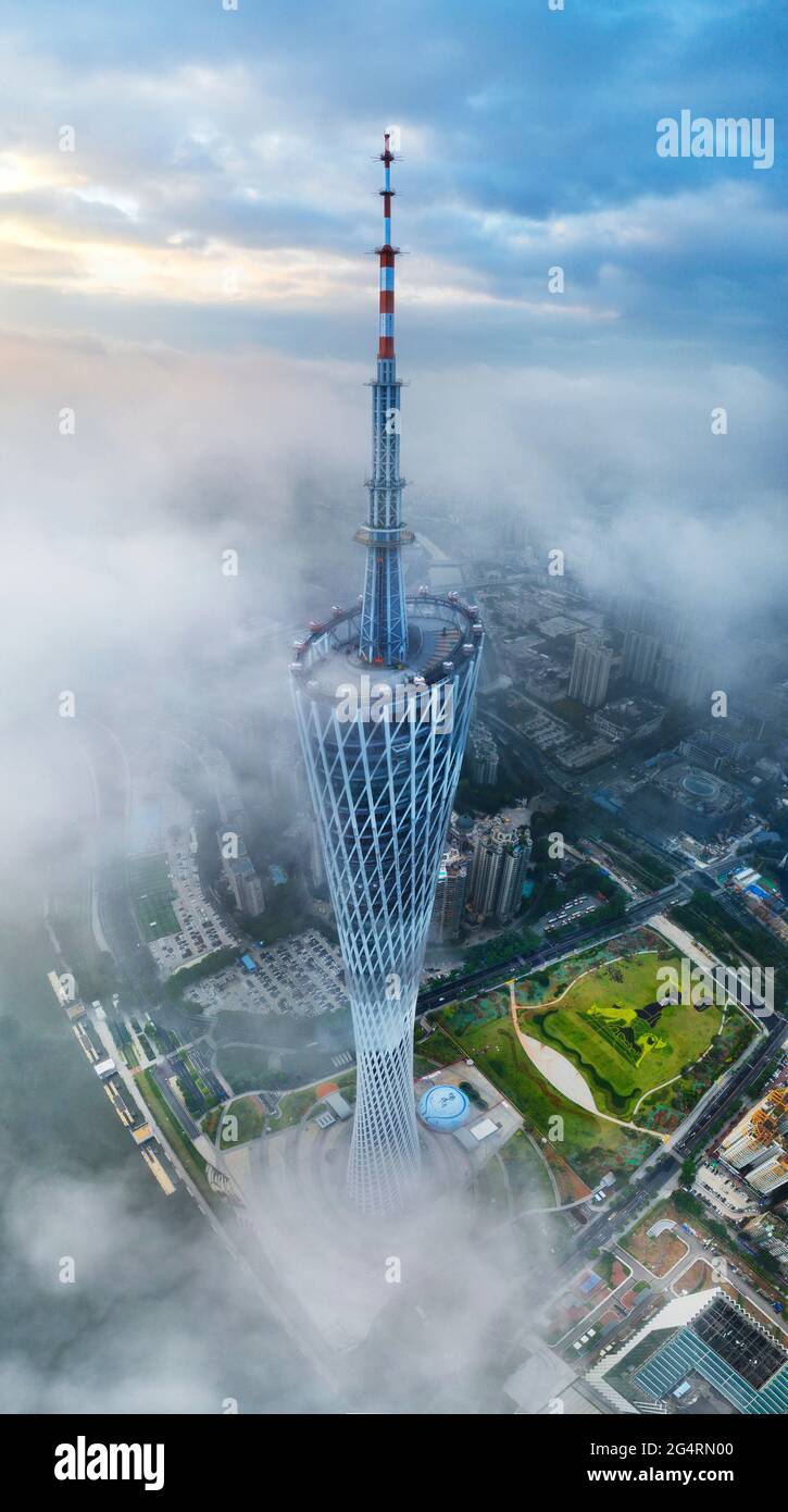 Guangzhou downtown towers district sunset hi-res stock photography and ...