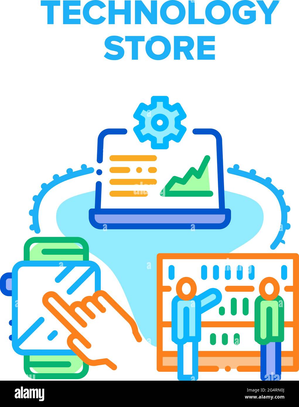 Technology Store Vector Concept Color Illustration Stock Vector Image ...