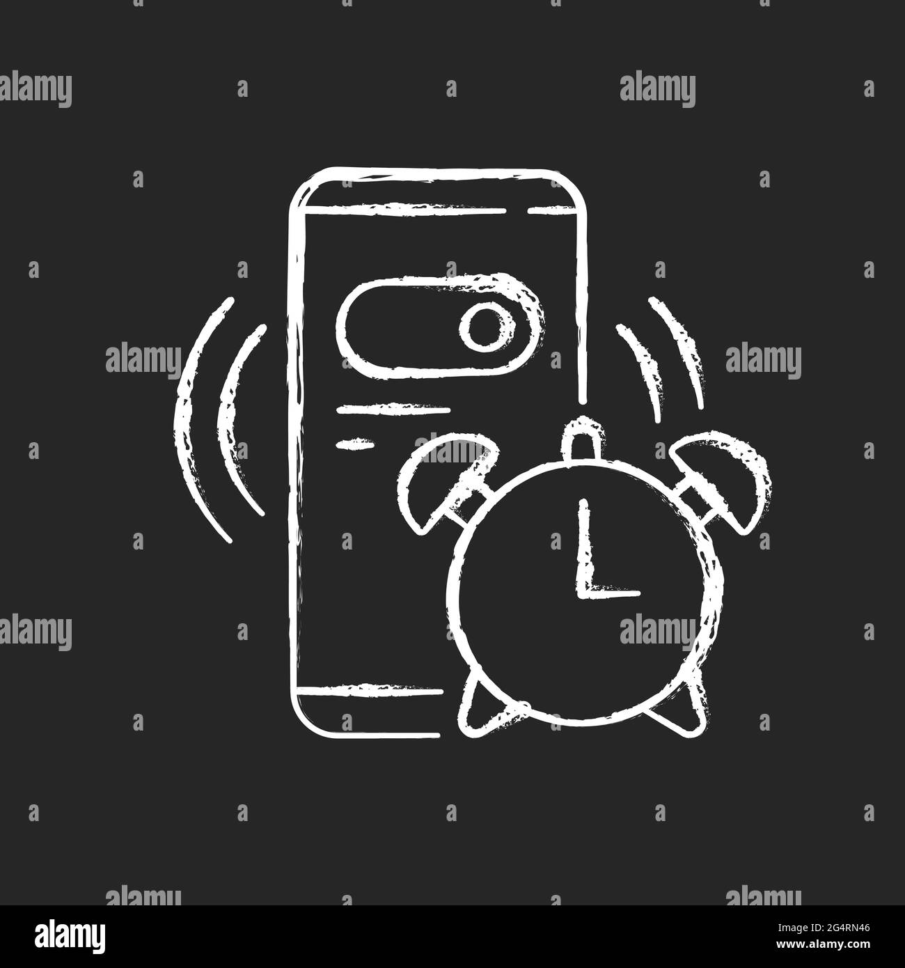 Alarm clock on blackboard Stock Vector Images - Alamy