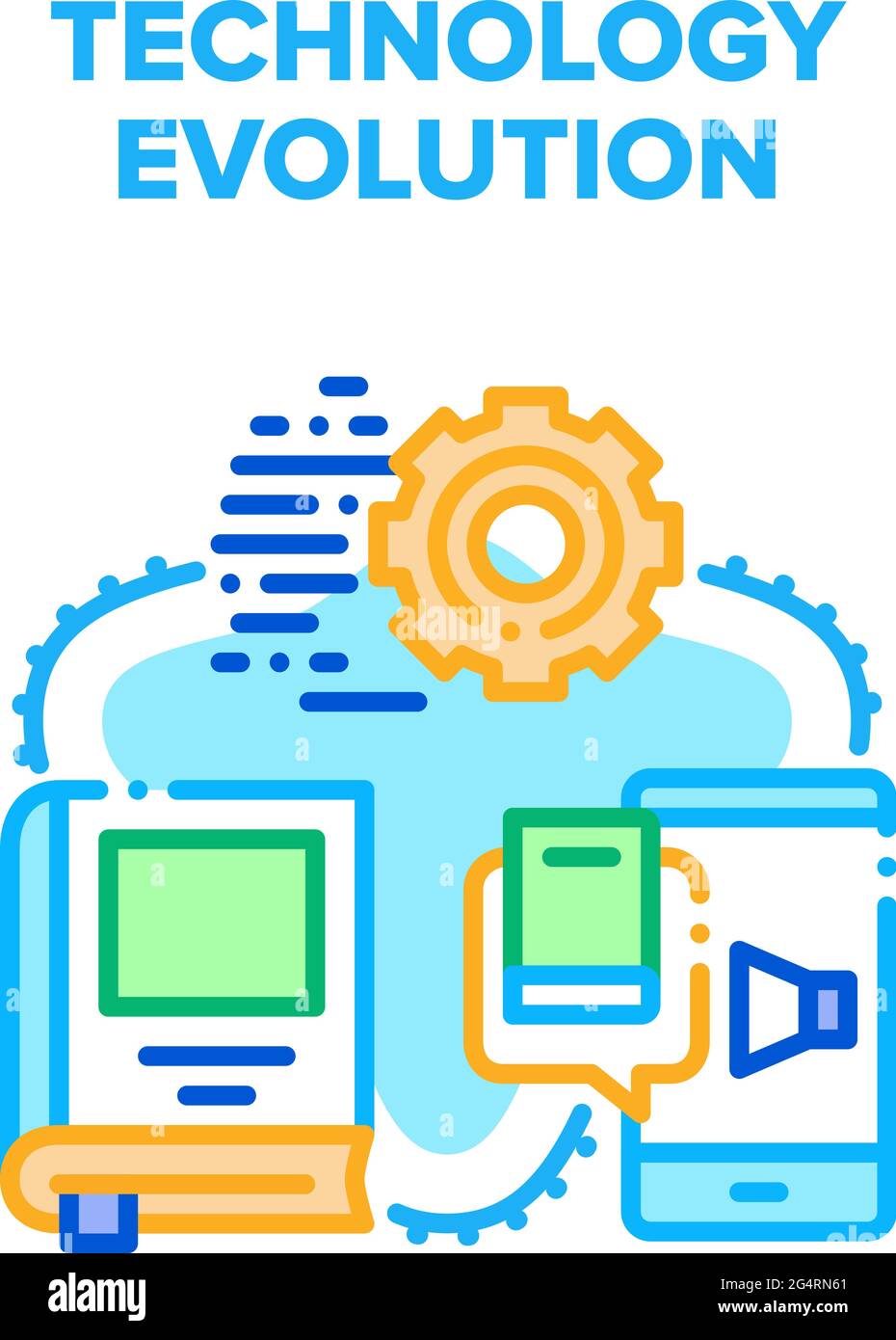 Technology Evolution Progress Vector Concept Color Stock Vector Image ...