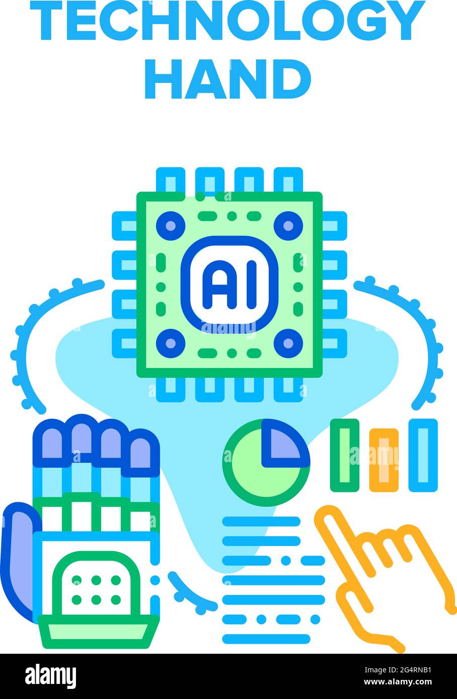 Technology Hand Vector Concept Color Illustration Stock Vector Image ...