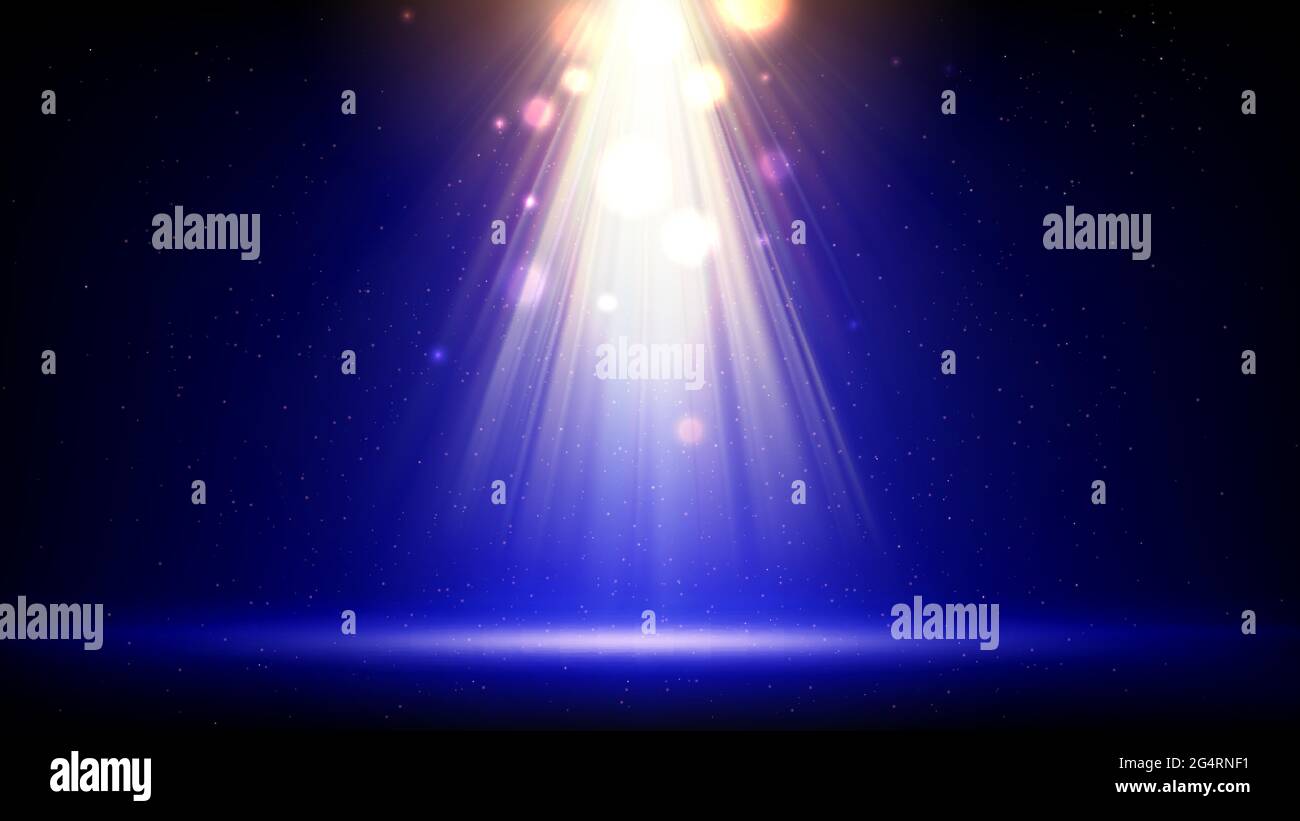 Spotlight backdrop. Illuminated blue stage. Background for displaying ...