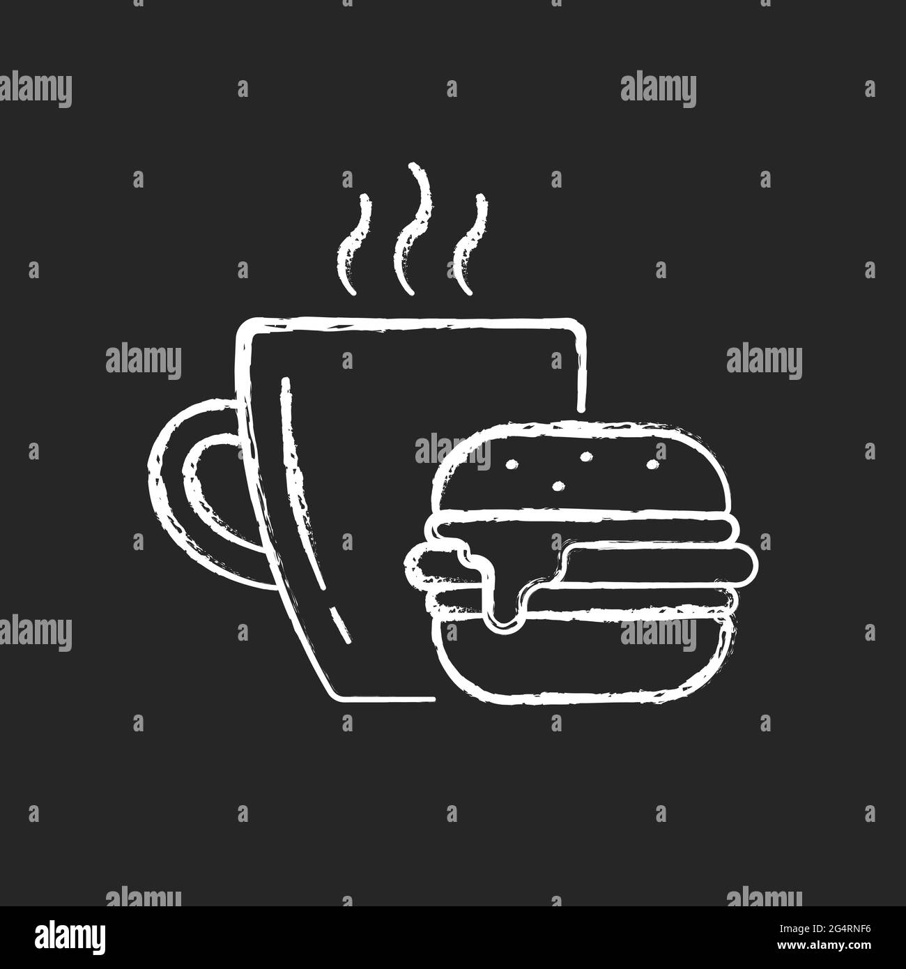 Lunch chalk white icon on dark background Stock Vector Image & Art - Alamy