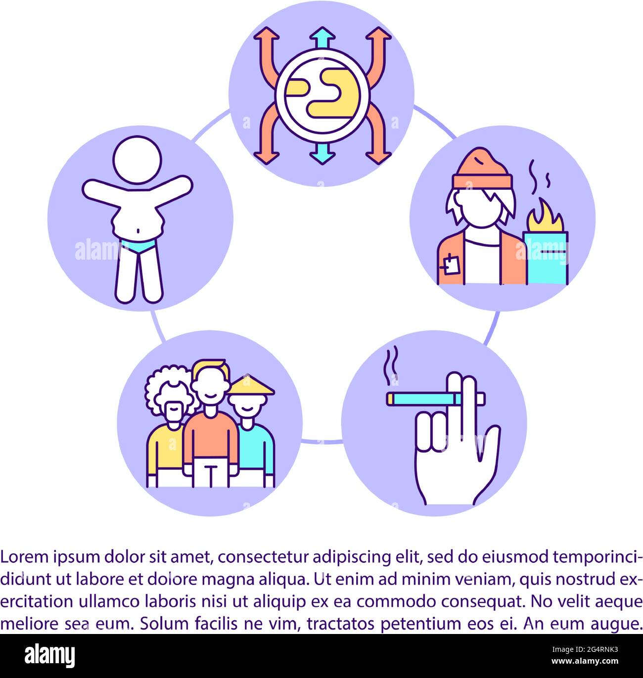 People at risk concept line icons with text Stock Vector Image & Art ...