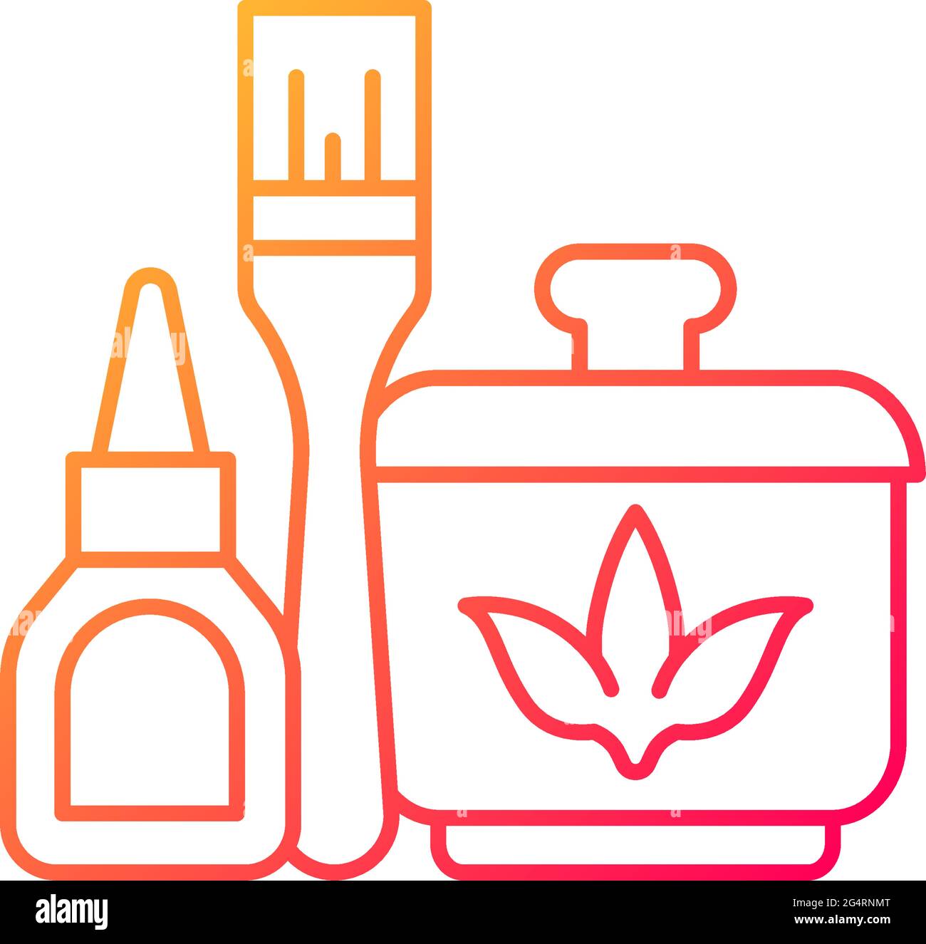 Decoupage gradient linear vector icon. Gluing colored paper cutouts ...