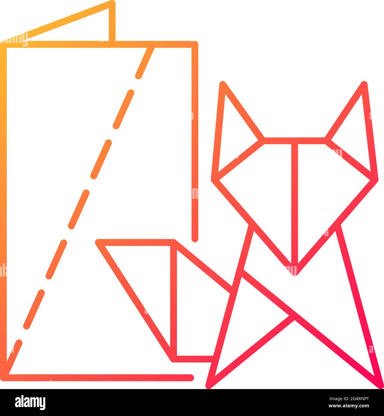 Origami gradient linear vector icon. Paper folding art. Two-dimensional ...