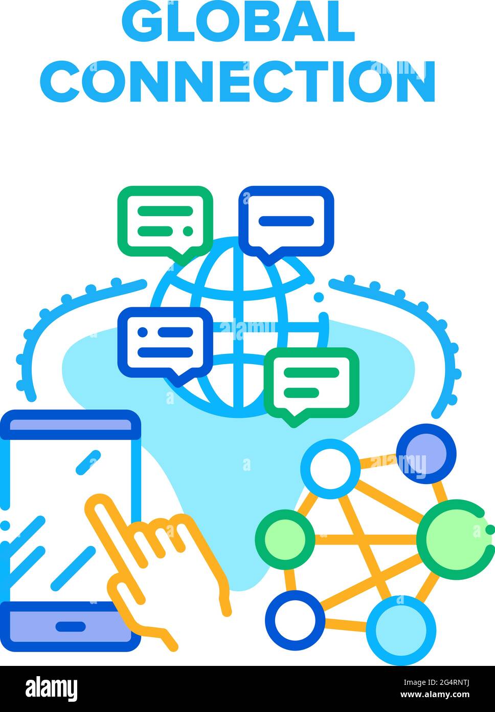Global Connection Internet Vector Concept Color Stock Vector Image ...