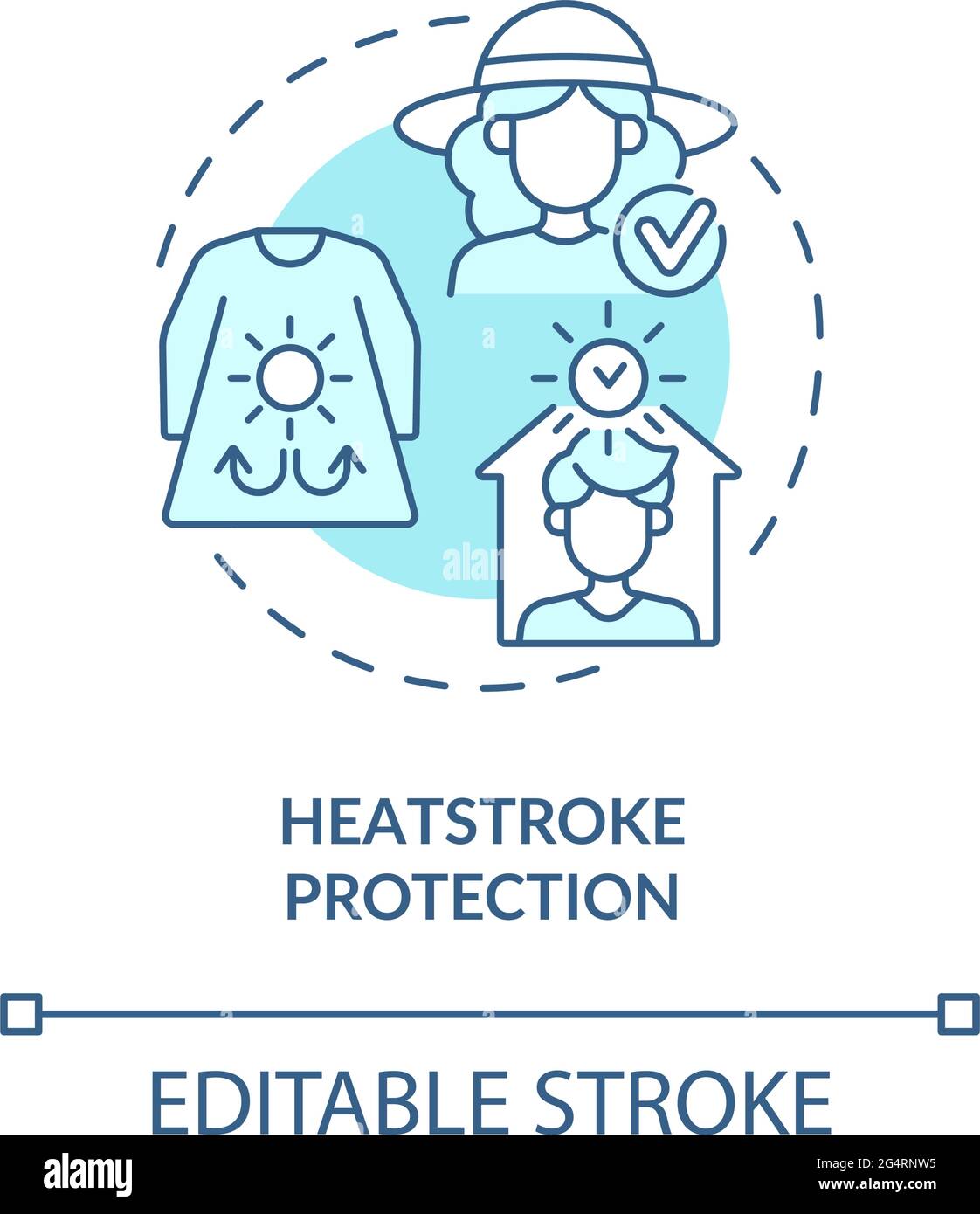 Heatstroke protection concept icon. Summer beach safety abstract idea ...