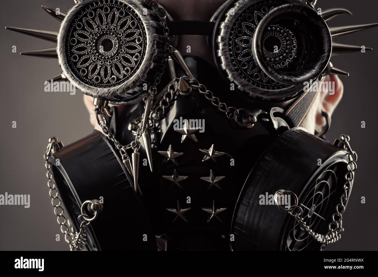 steampunk mask with spikes close up Stock Photo - Alamy